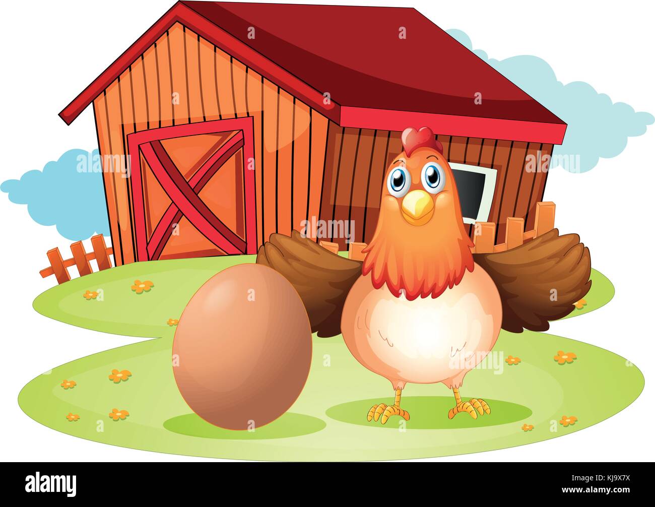 Cartoon Illustration Farm Hen House Stock Photos & Cartoon Illustration ...