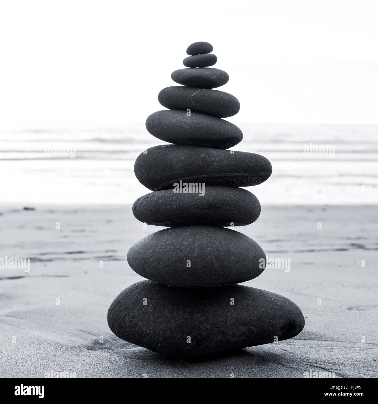Zen balanced stones stack close up Stock Photo - Alamy