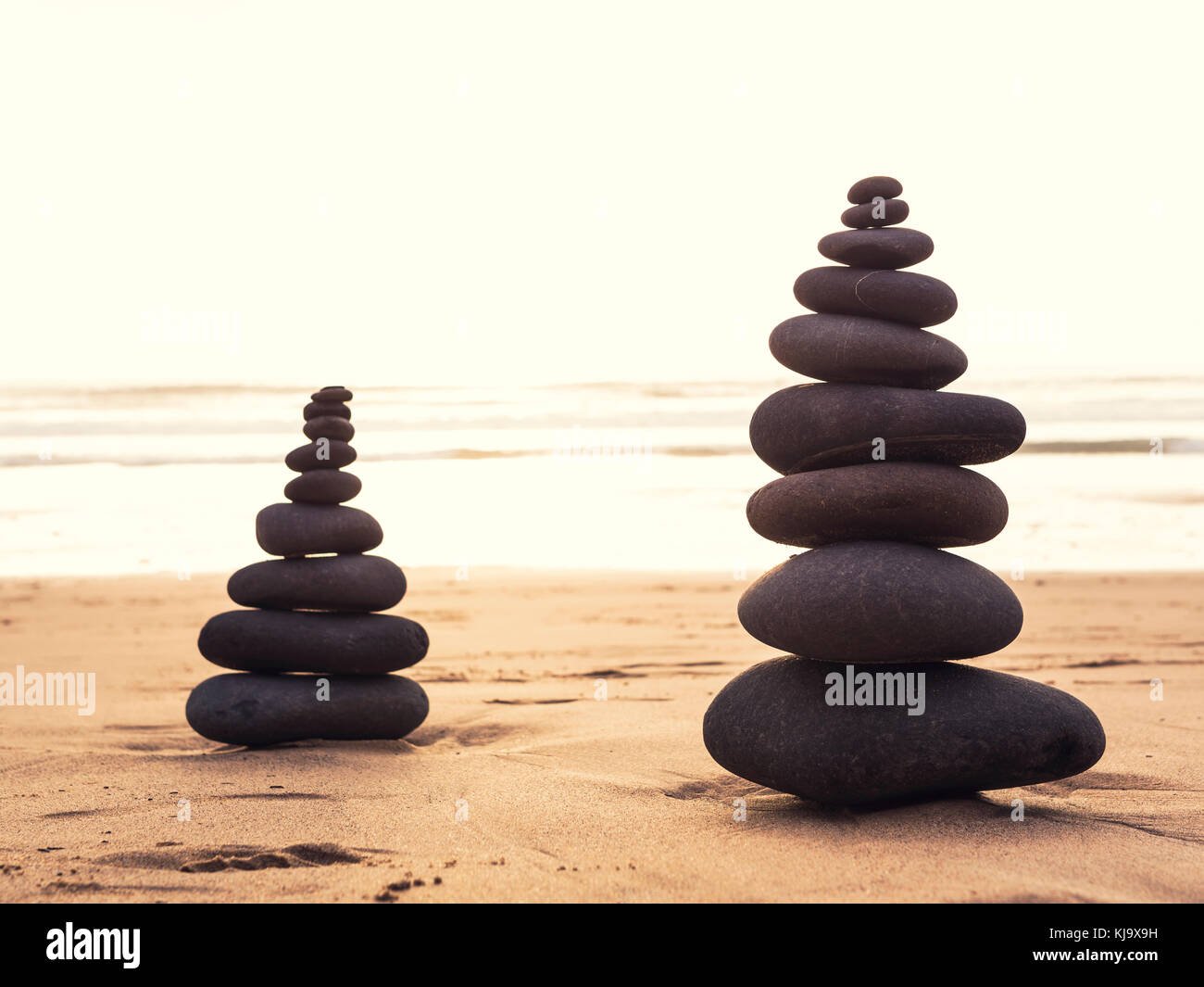 Zen balanced stones stack close up Stock Photo - Alamy