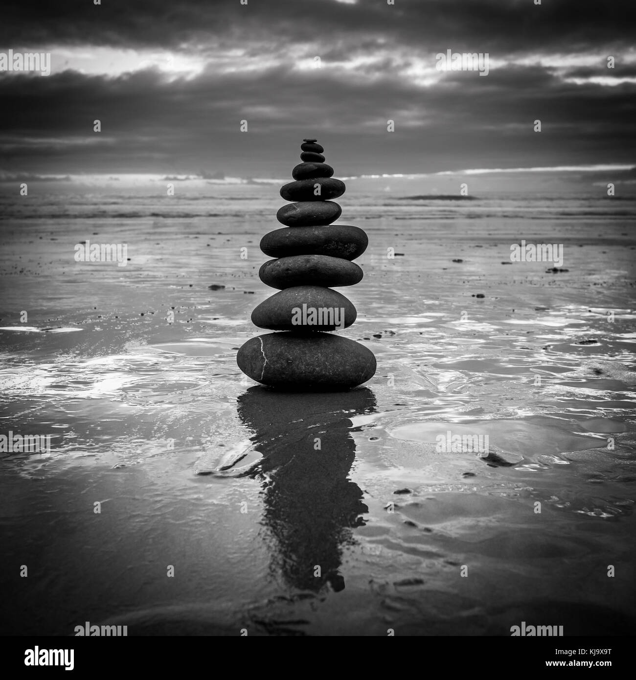 Zen balanced stones stack close up Stock Photo - Alamy