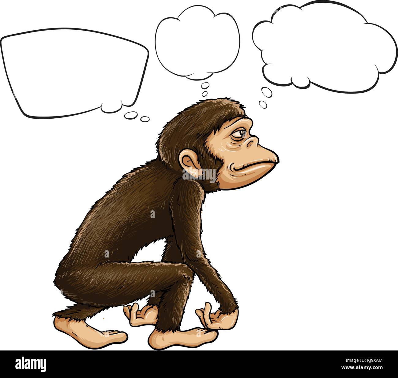 Illustration of an ape thinking on a white background Stock Vector ...
