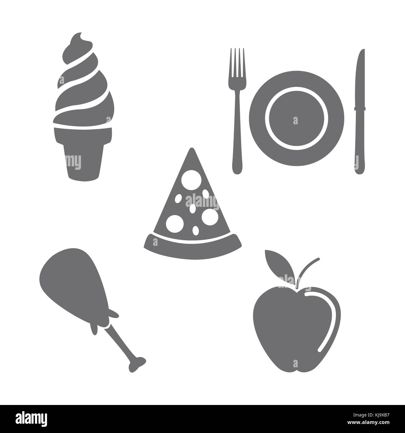 Food icons set Stock Vector Image & Art - Alamy