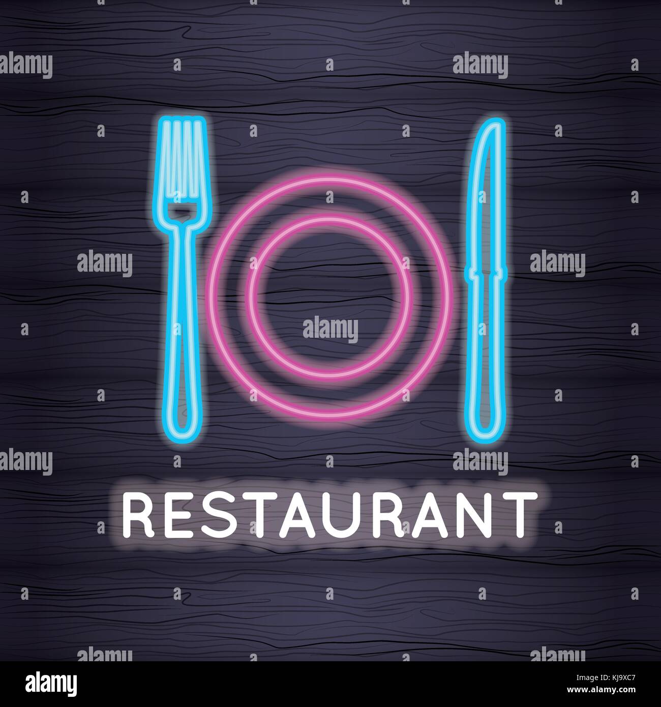 Restaurant neon lights Stock Vector Image & Art - Alamy