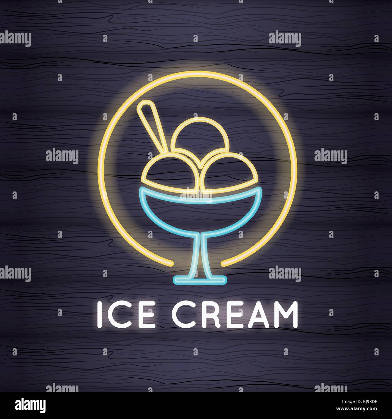 Ice cream neon lights Stock Vector Image & Art - Alamy