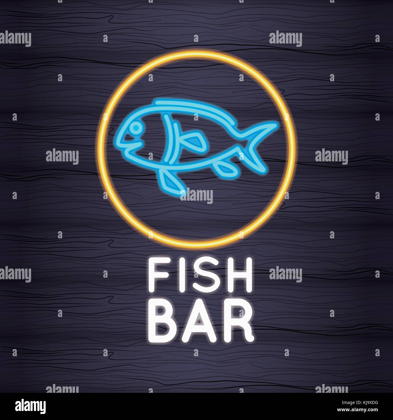 Fish bar neon lights Stock Vector Image & Art - Alamy