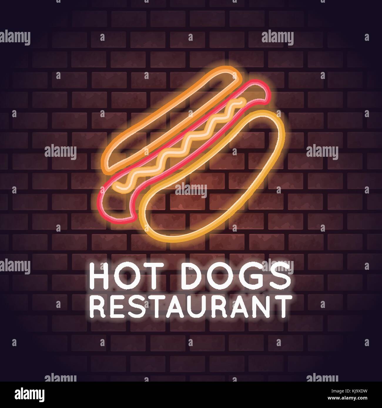 Hot burger neon sign Stock Vector Images - Alamy