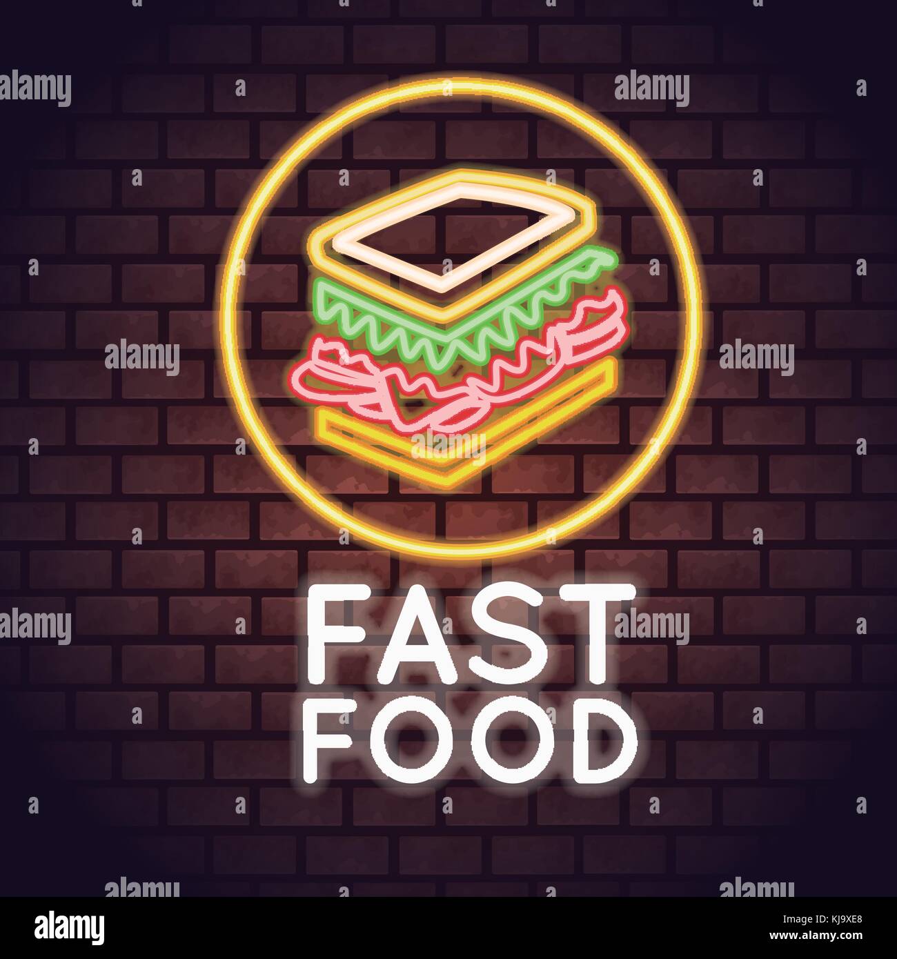 Sandwich neon lights Stock Vector Image & Art - Alamy