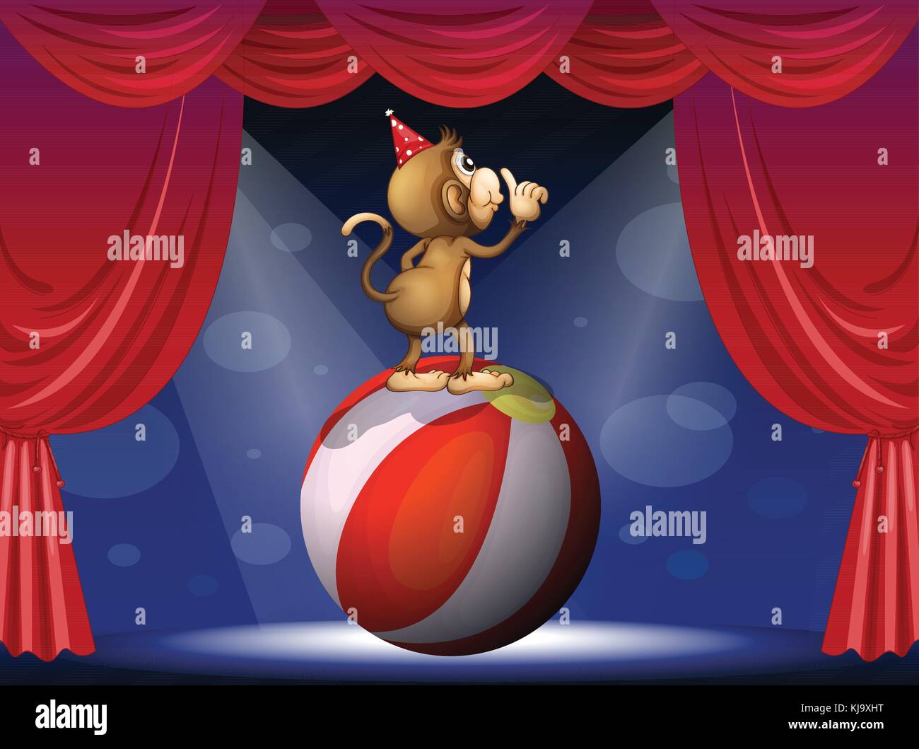 Illustration of a monkey performing in the circus Stock Vector Image ...