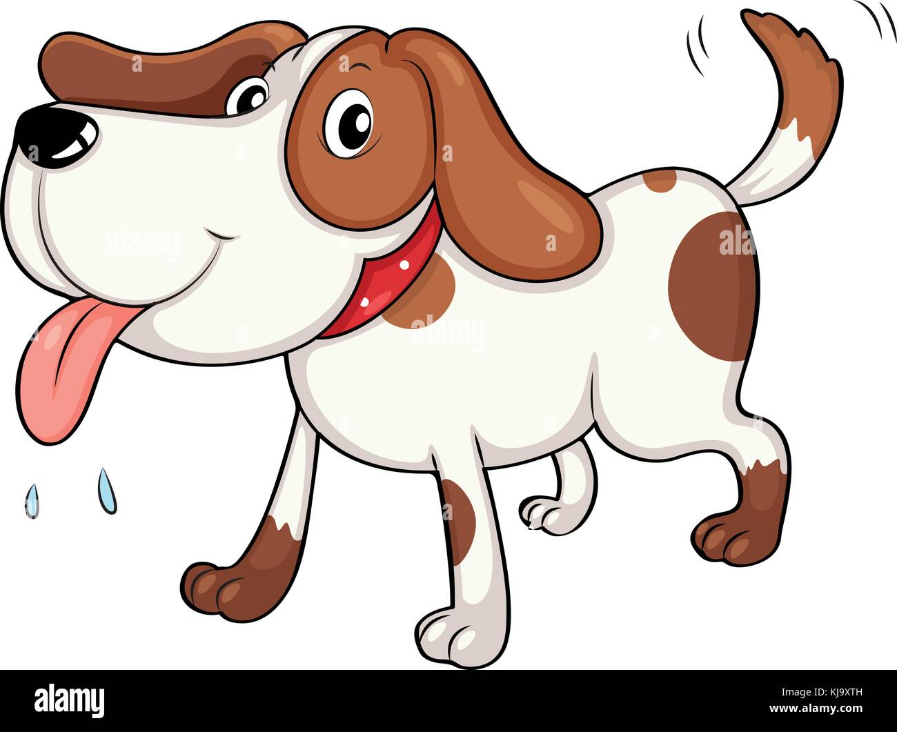 Illustration of a tired young dog on a white background Stock Vector ...