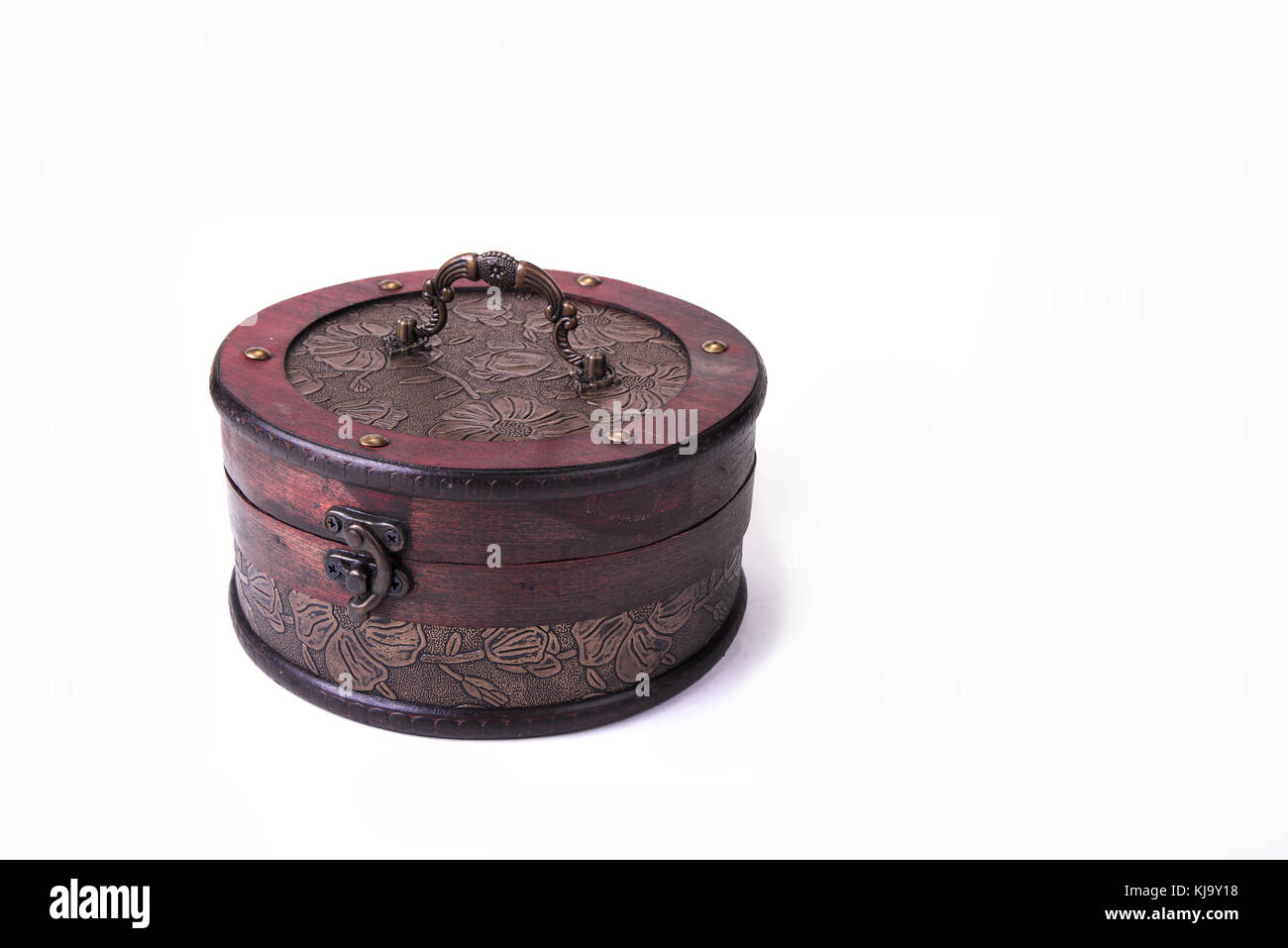 Retro Decorative Treasure Box from Wood. Trunk Chest on white ...