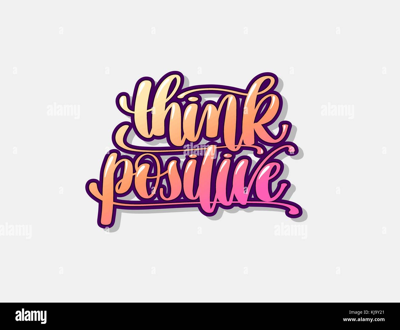 think positive hand lettering graffiti logo poster Stock Vector Image ...