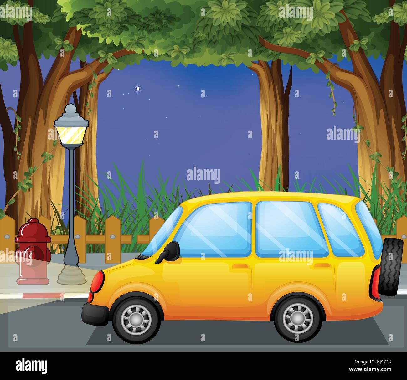 Illustration of a yellow car Stock Vector Image & Art - Alamy