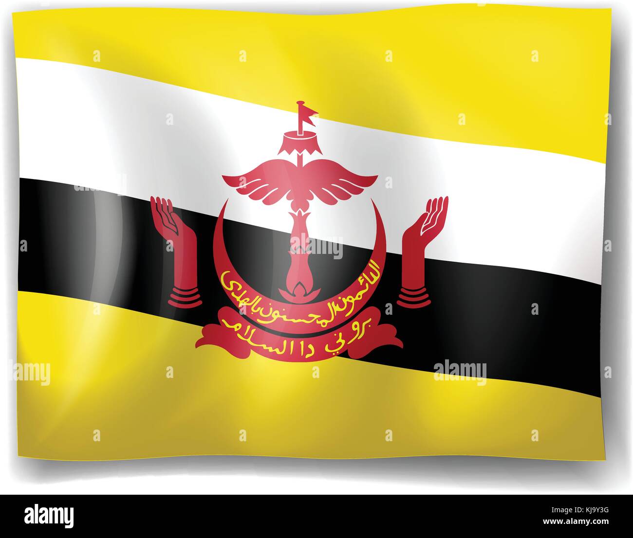 Illustration of the flag of Brunei on a white background Stock Vector ...