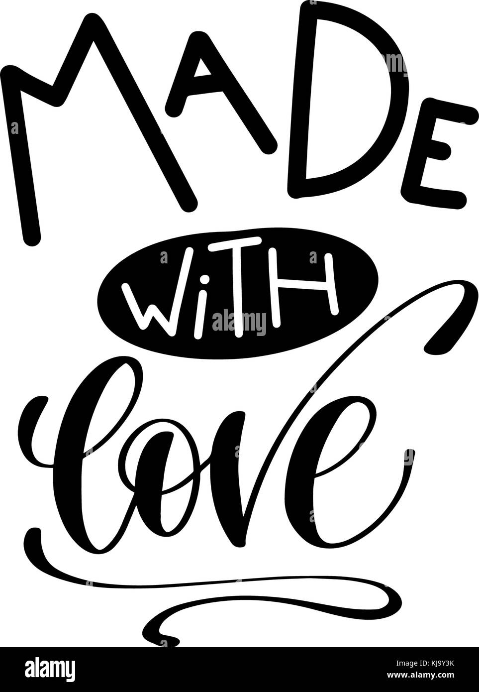 made with love - hand lettering inscription Stock Vector Image & Art ...