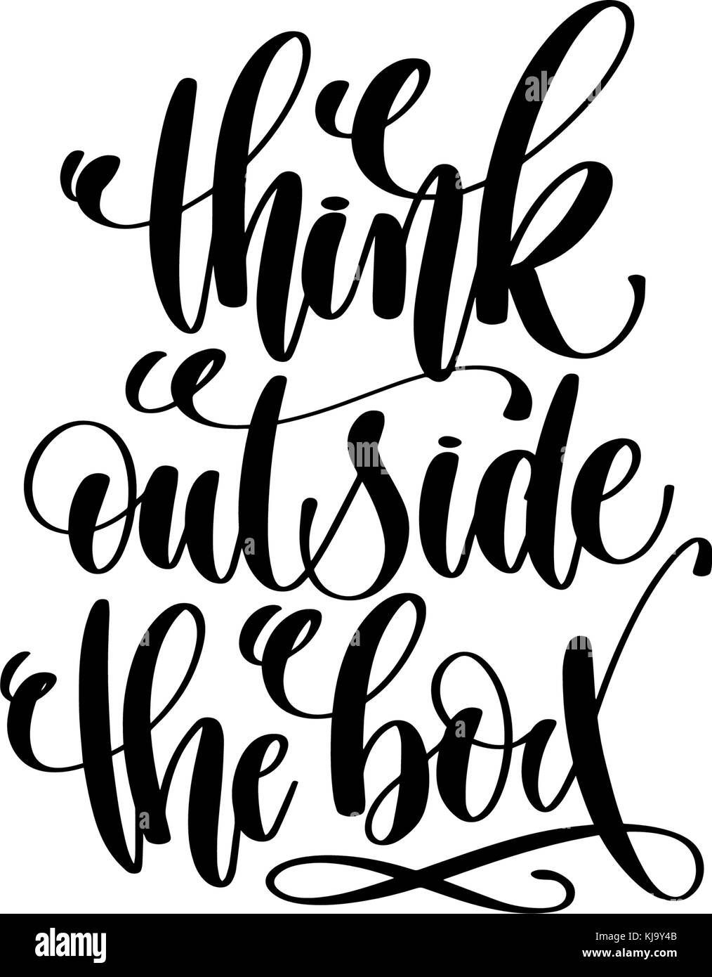 think outside the box - hand lettering inscription Stock Vector Image ...