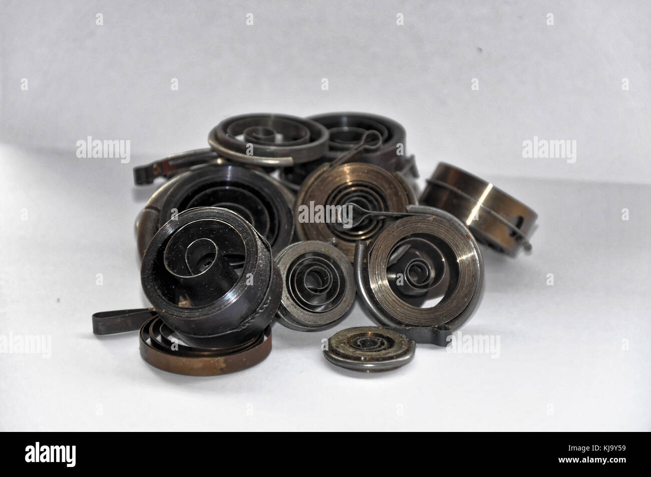 watchmakers spares clock mainsprings Stock Photo - Alamy