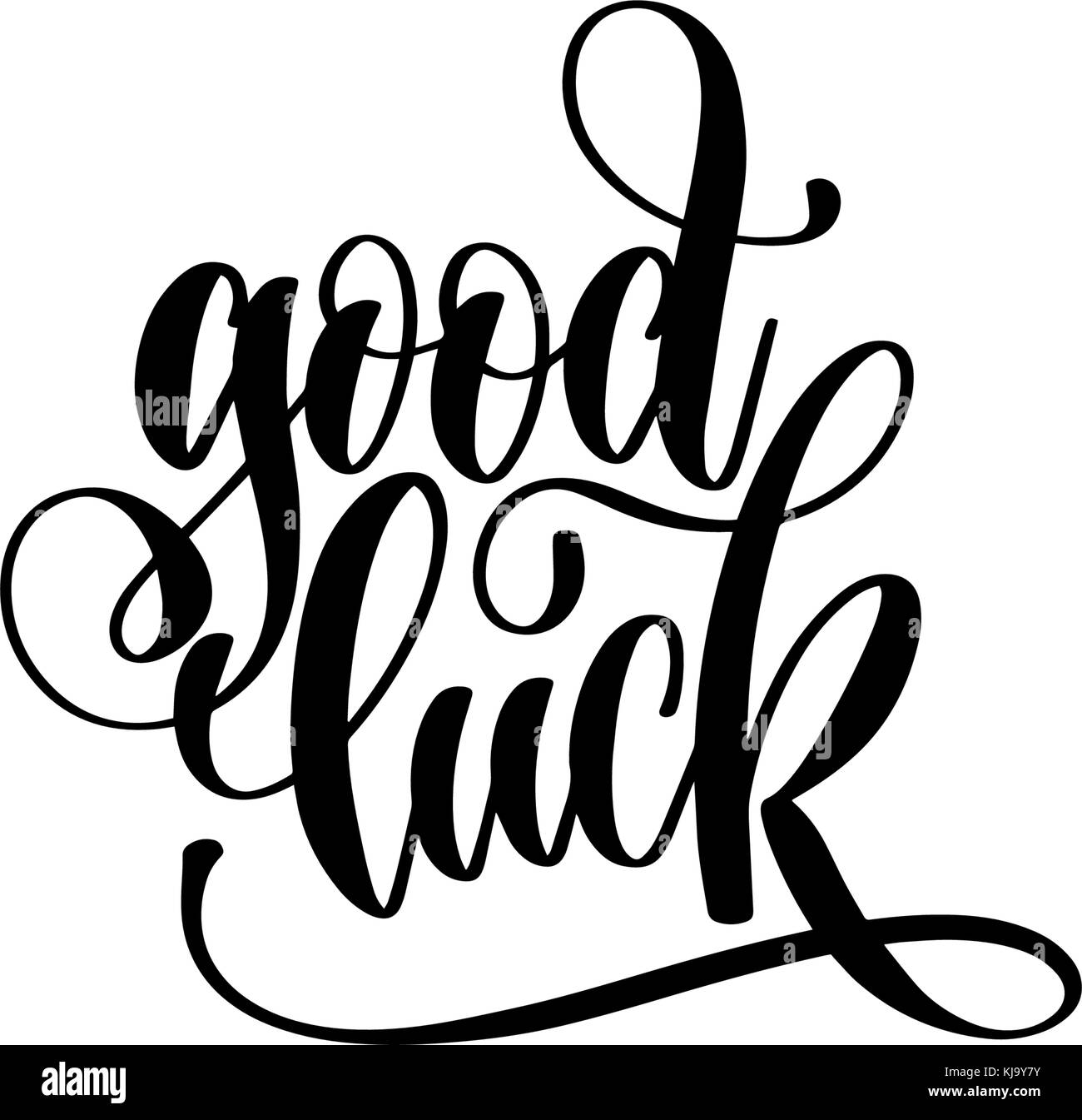 good luck - hand lettering inscription, motivation and inspirati Stock ...