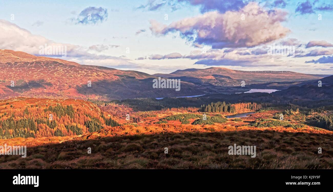 Scotland Highlands Trossachs Stirlingshire Landscape Daytime Stock ...