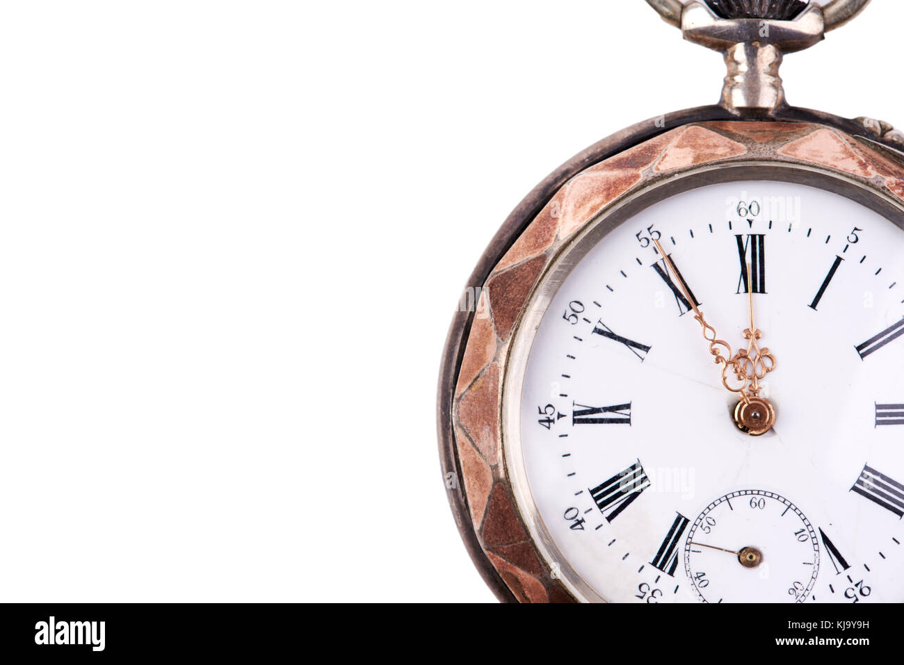 Old fob watch isolated on white background Stock Photo - Alamy