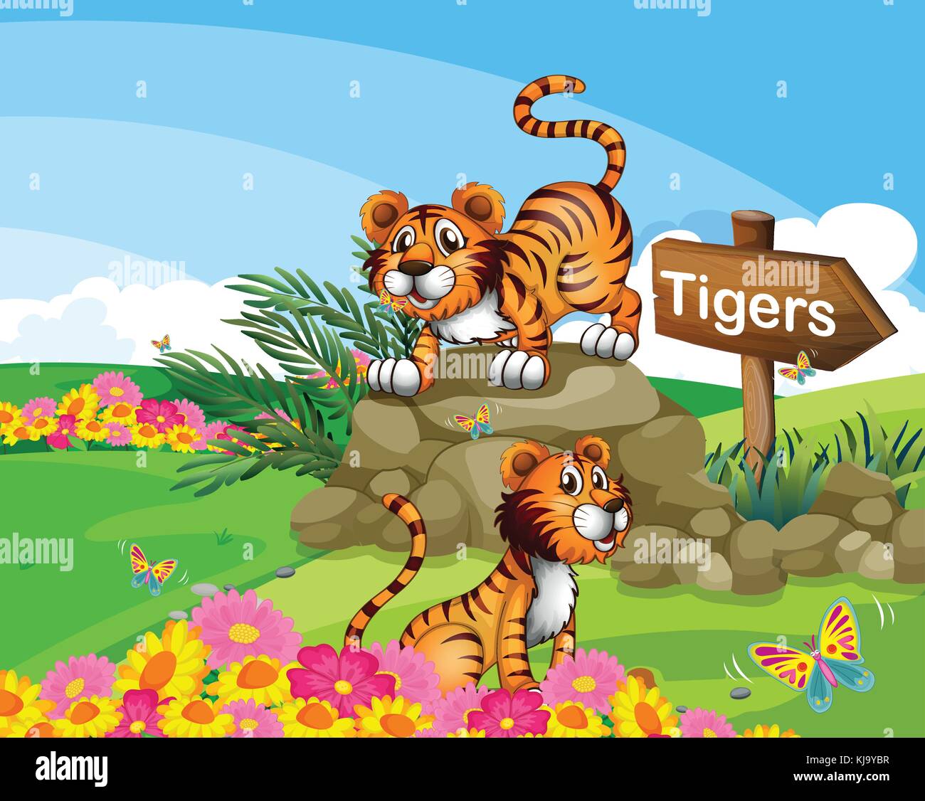 Two baby tigers Stock Vector Images - Alamy
