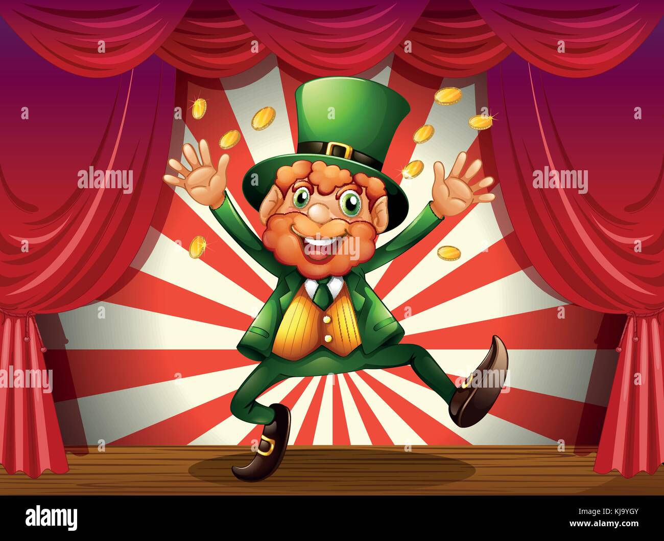 Illustration of an old man at the stage throwing coins Stock Vector ...