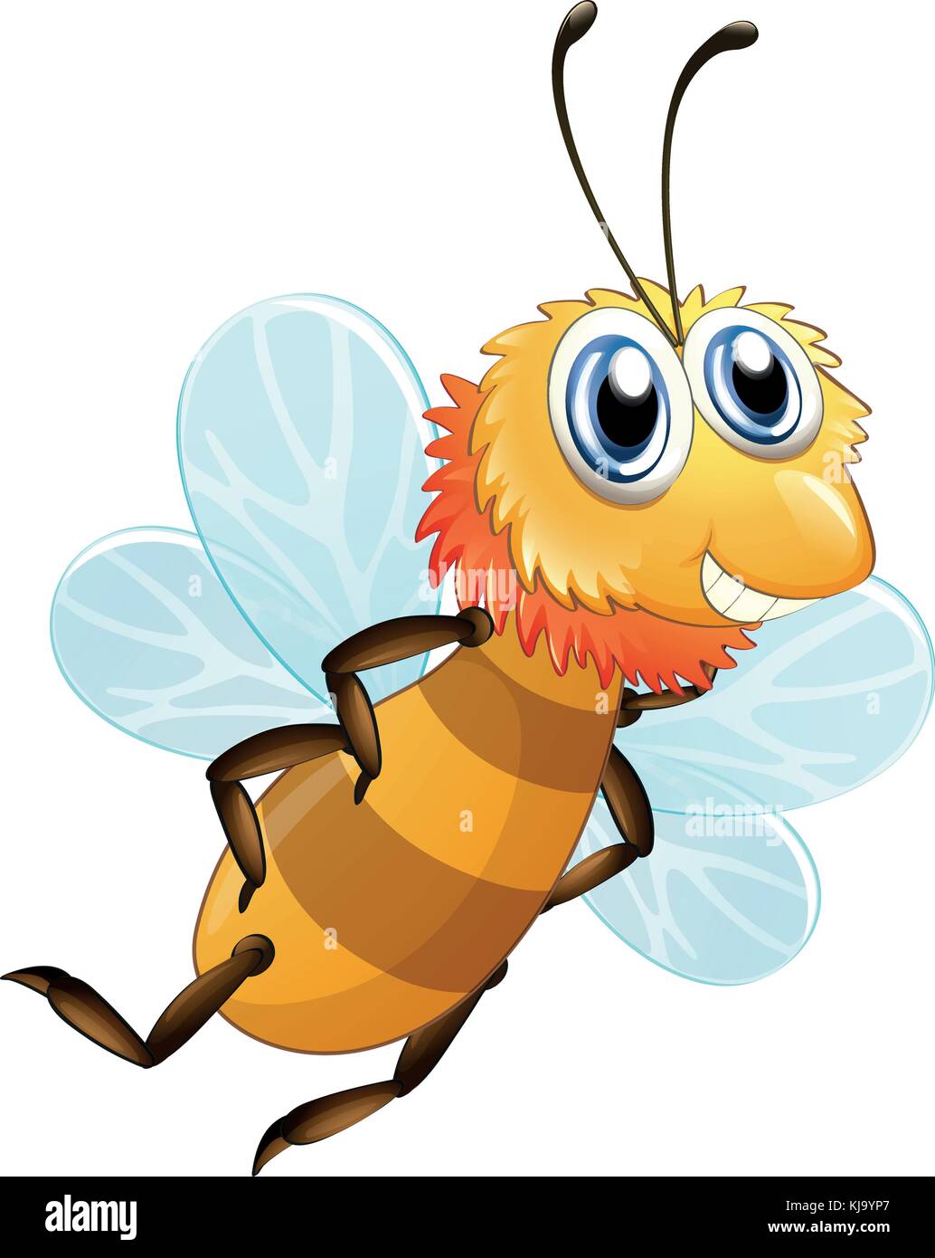 Illustration of a bee smiling on a white background Stock Vector Image ...
