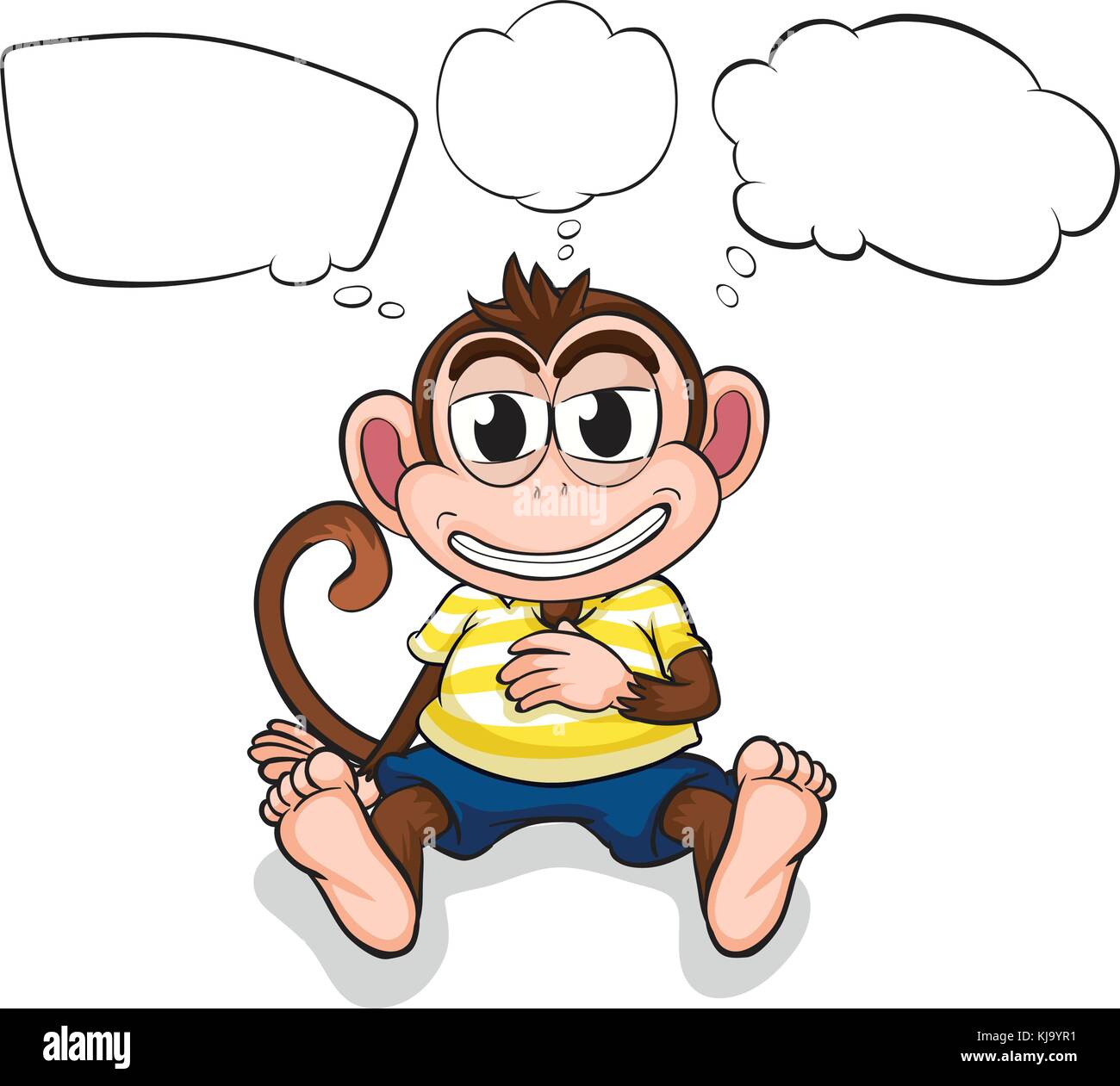 Illustration of a worried monkey on a white background Stock Vector ...