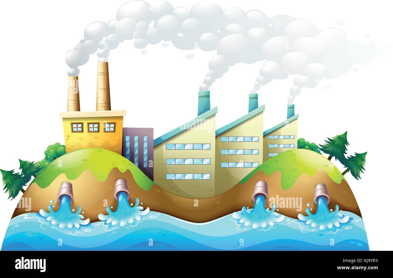 Factory Water Pollution Clipart
