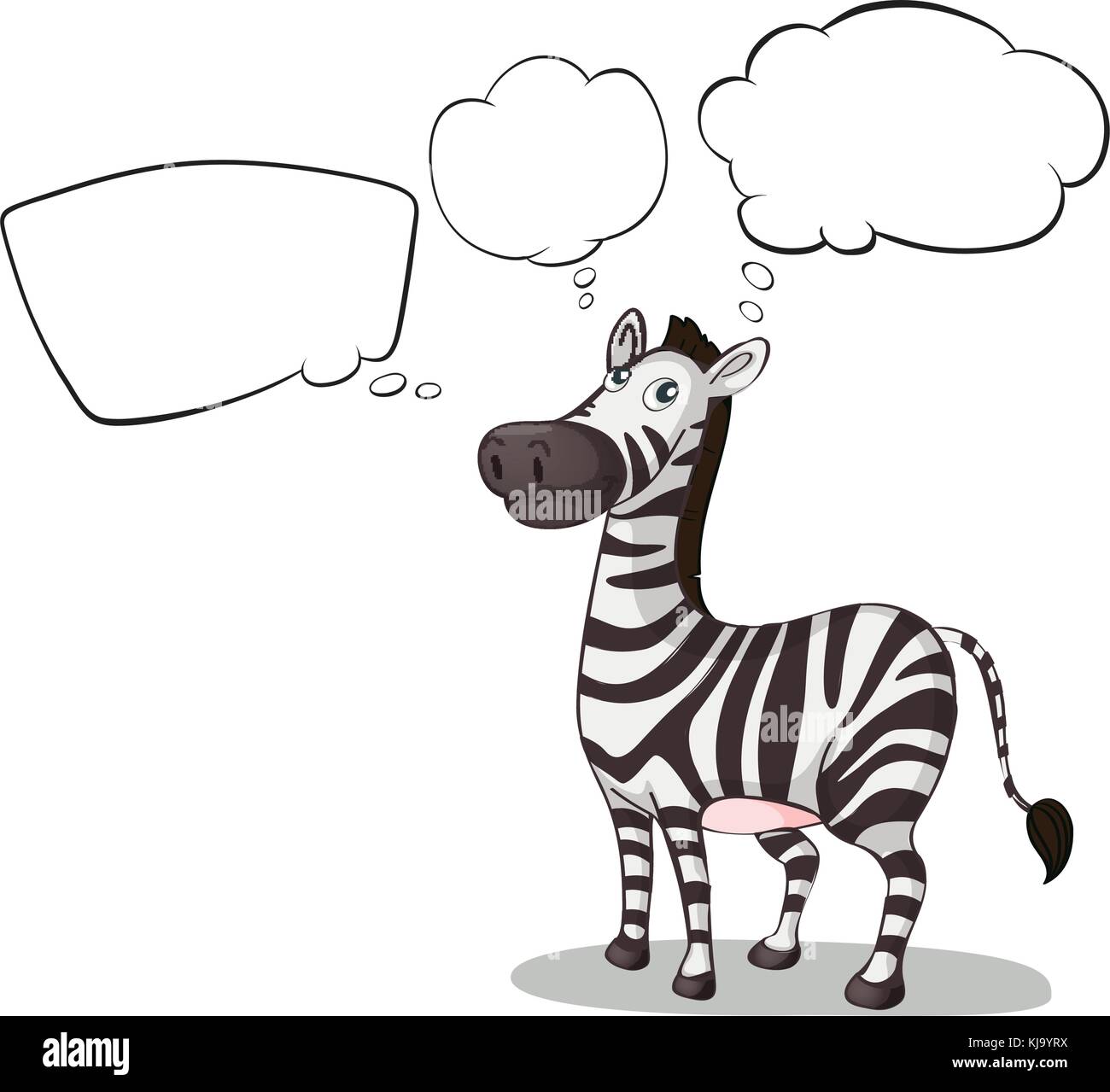 Illustration of a zebra thinking on a white background Stock Vector ...
