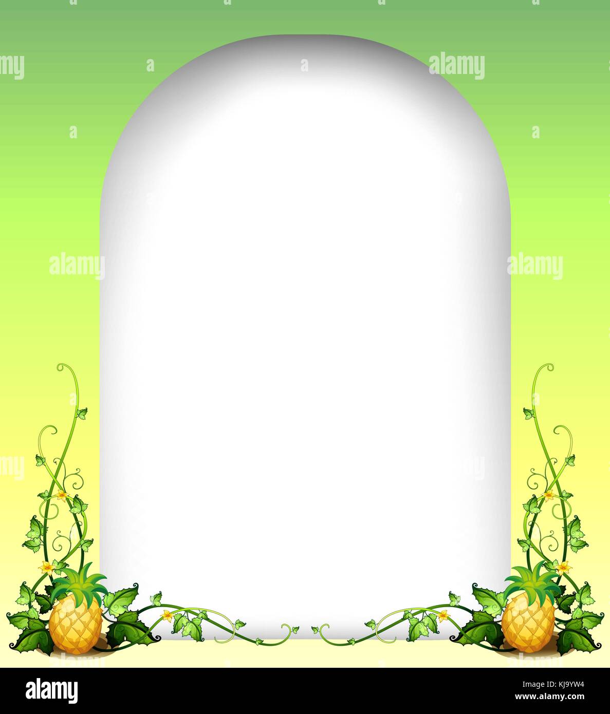 Illustration of an empty template with pineapples Stock Vector Image ...