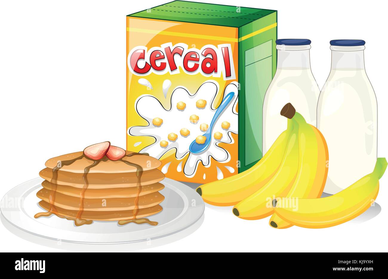 Breakfast cereal on glass Stock Vector Images - Alamy