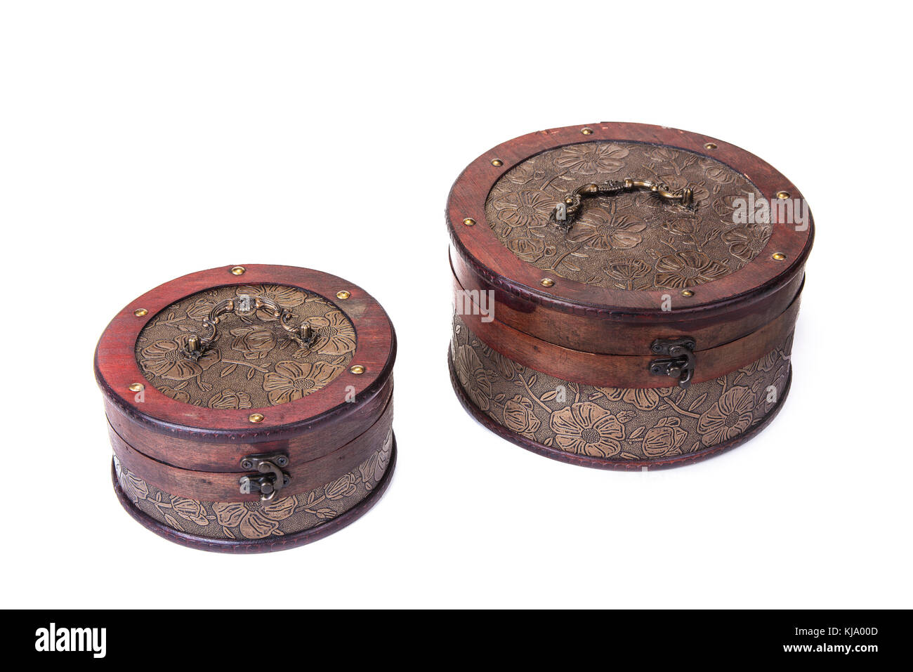 Retro Decorative Treasure Box from Wood. Trunk Chest on white ...