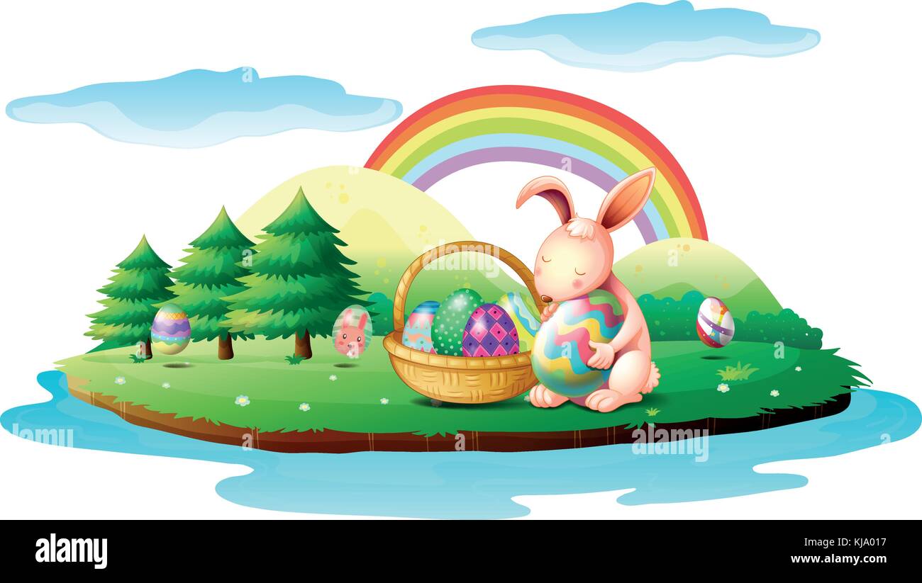 Cartoon Easter Scene Easter Bunny High Resolution Stock Photography and ...