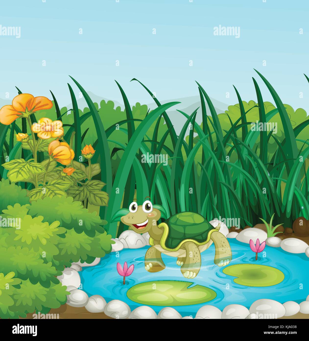 Four lotus plants Stock Vector Images - Alamy