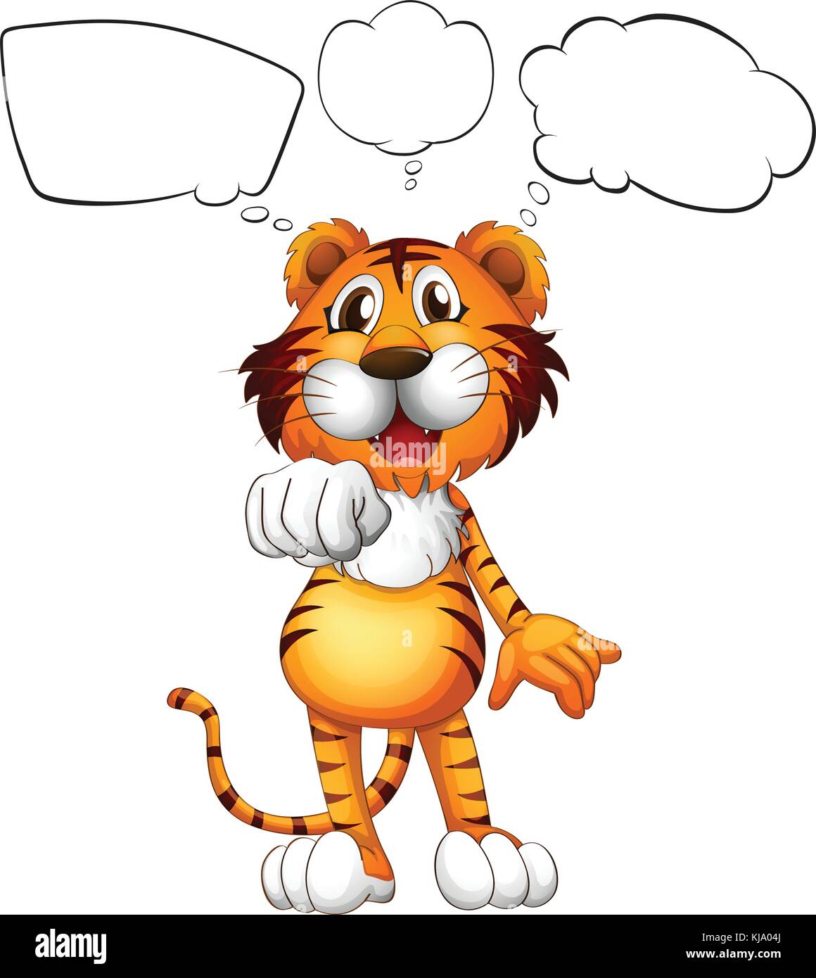 Illustration of a thinking tiger on a white background Stock Vector ...