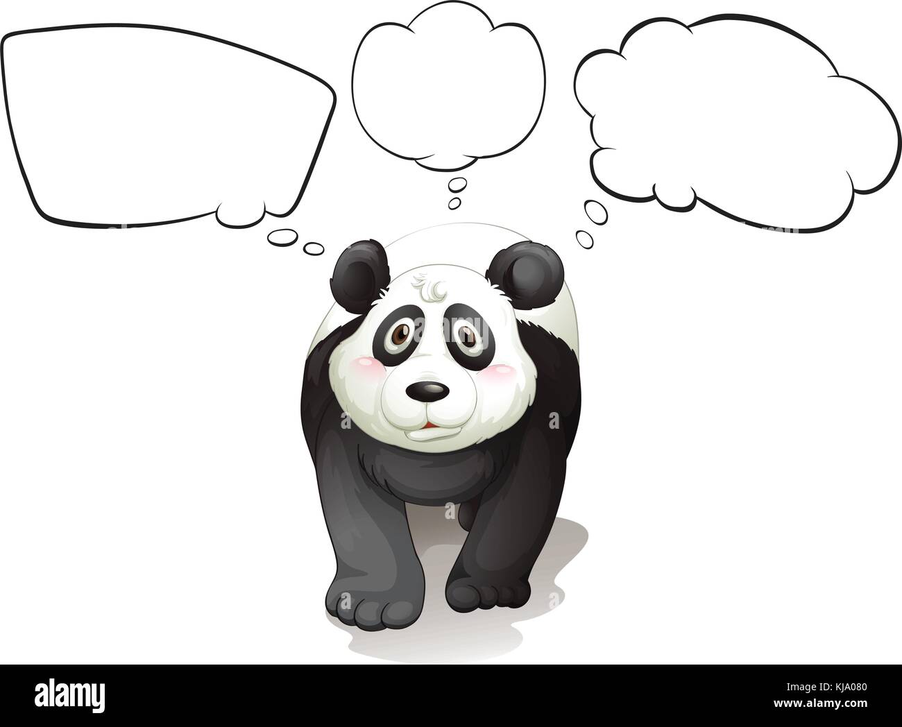 Illustration of a thinking panda on a white background Stock Vector Image & Art - Alamy