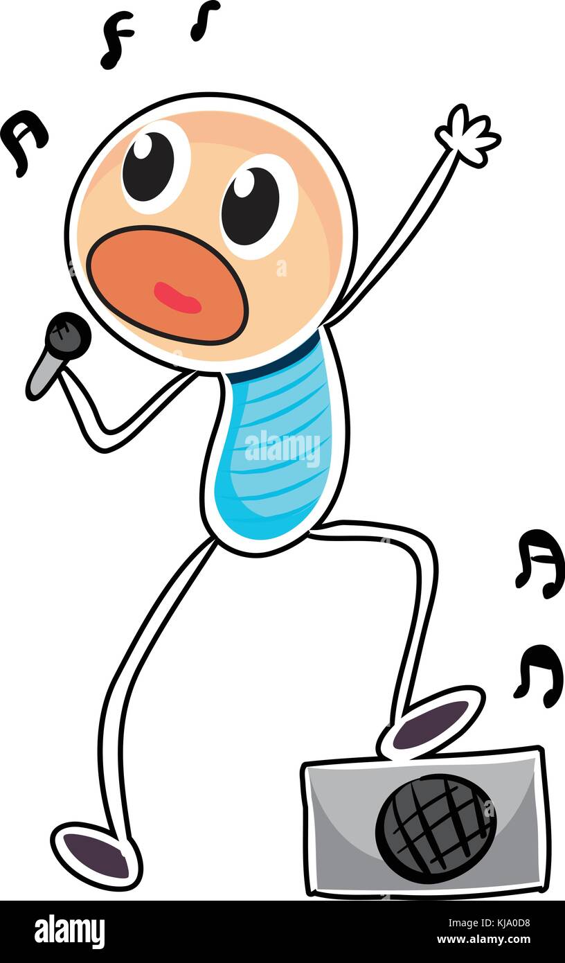 Man singing into a microphone Stock Vector Images - Alamy