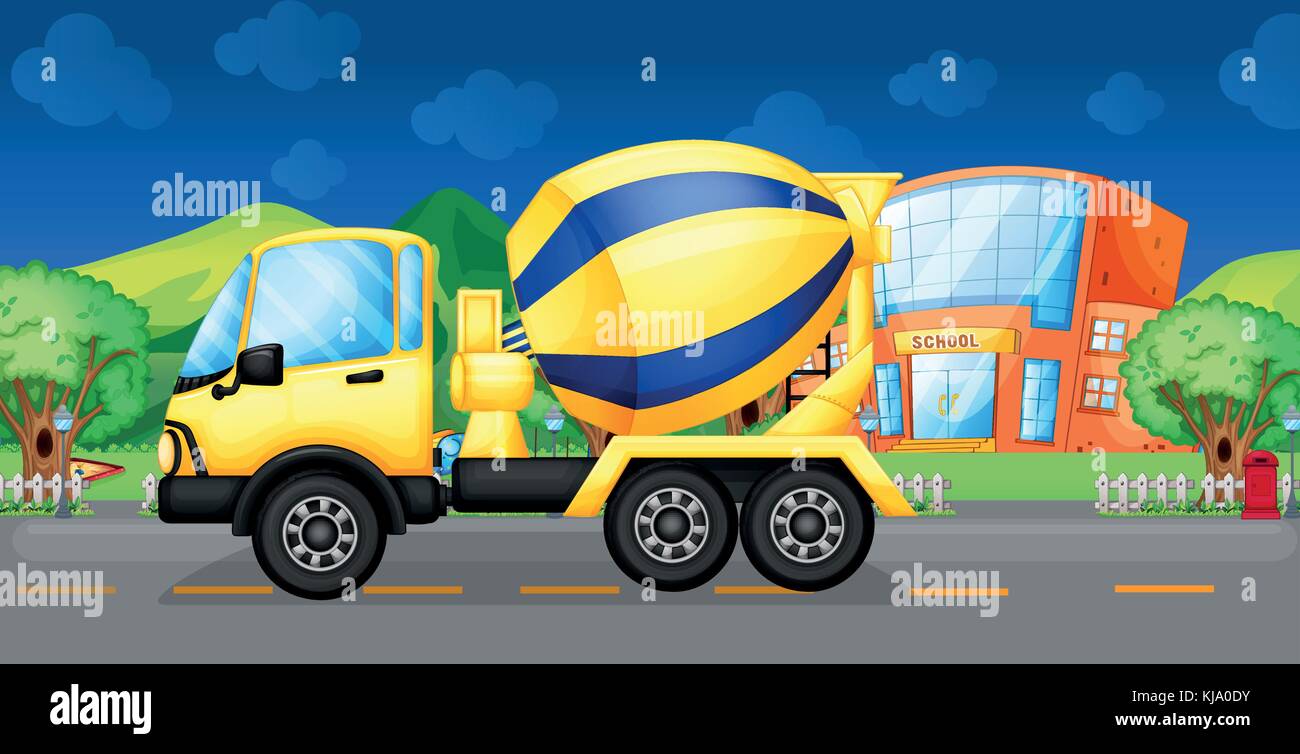 Cartoon cement truck clip art hi-res stock photography and images - Alamy