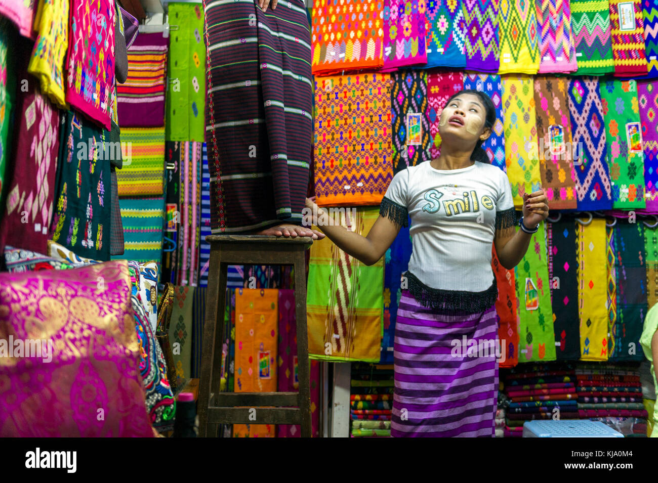 Myanmar (formerly Burma). Yangon (Rangoon). Bogyoke Market Aung San ...