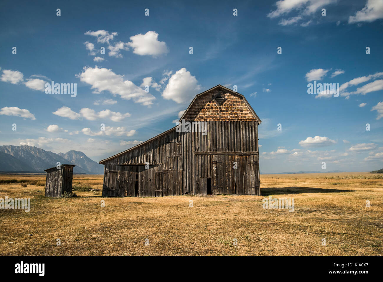 Abandoned Moulton style barn at Mormon Row on Antelope Flats ...