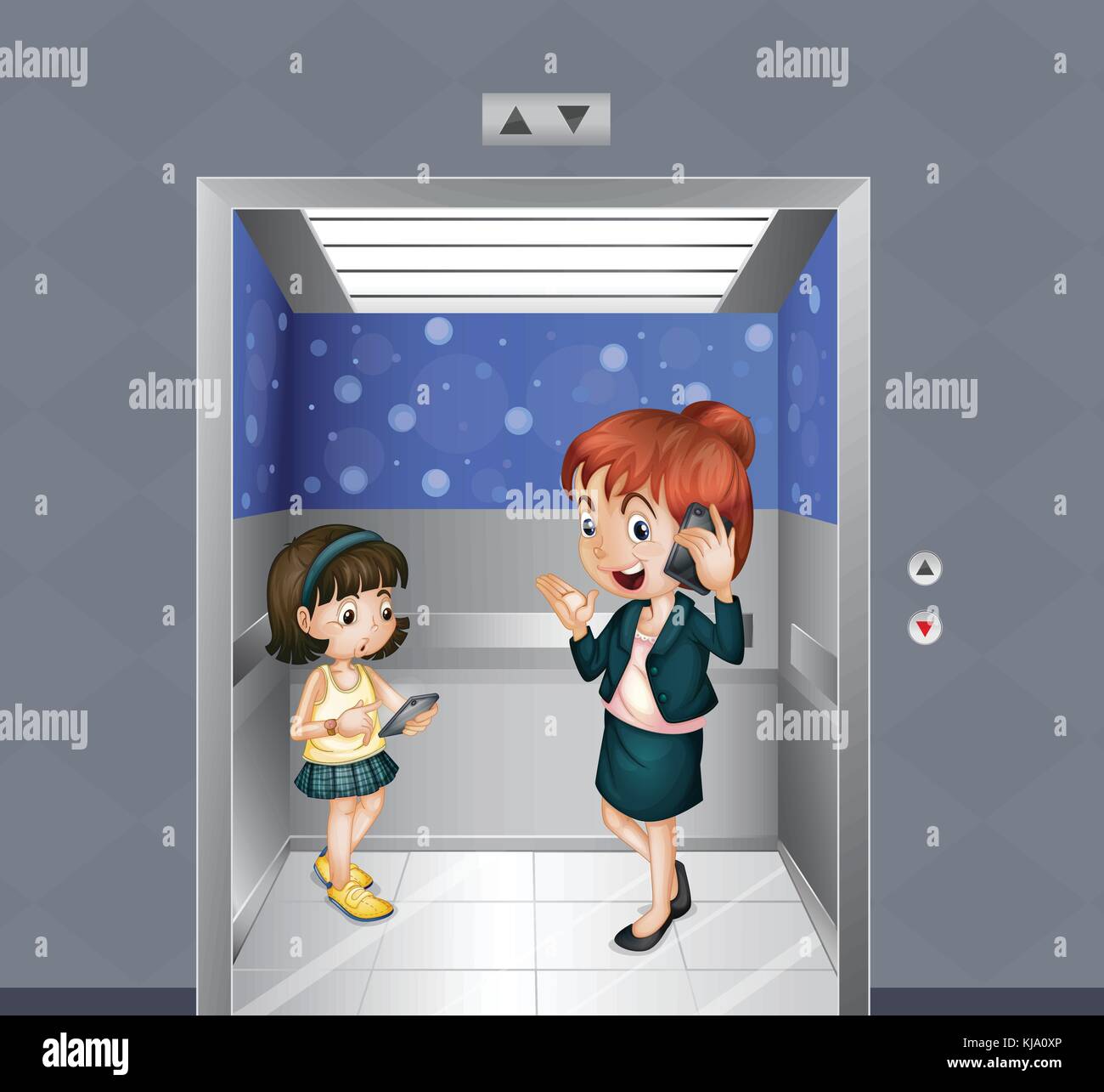 Calling a lift Stock Vector Images - Alamy
