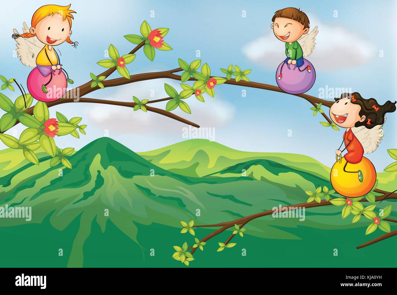 Kids tree branches Stock Vector Images - Alamy
