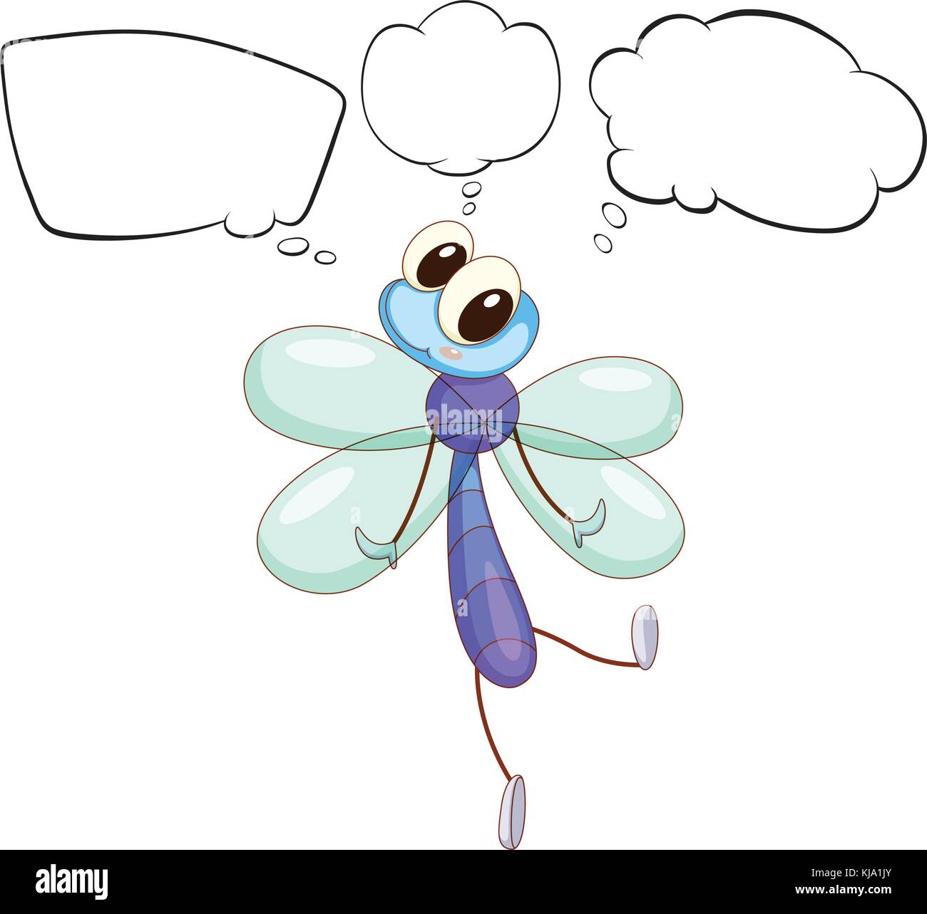 Illustration of a thinking insect on a white background Stock Vector ...