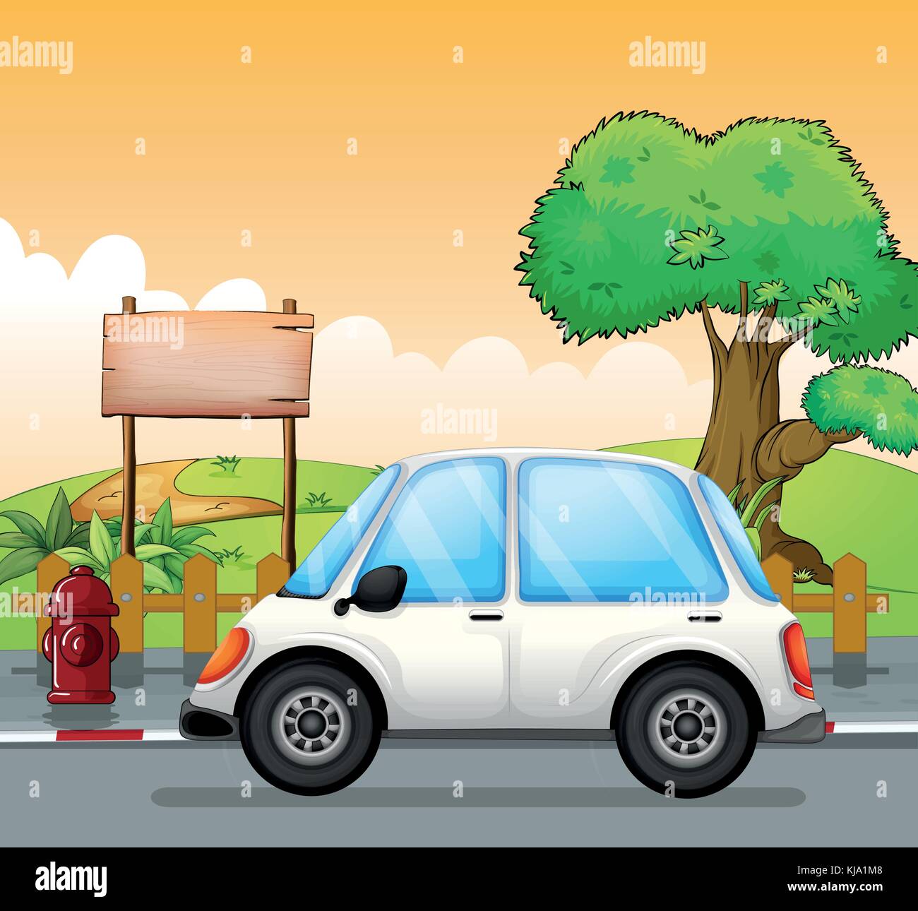 Car On Road Clipart
