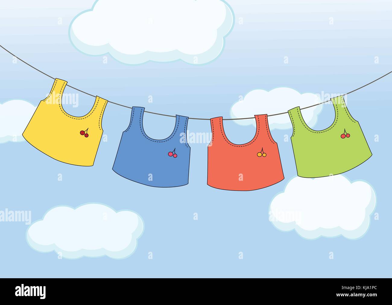 Hanging clothes laundry line Stock Vector Images - Alamy