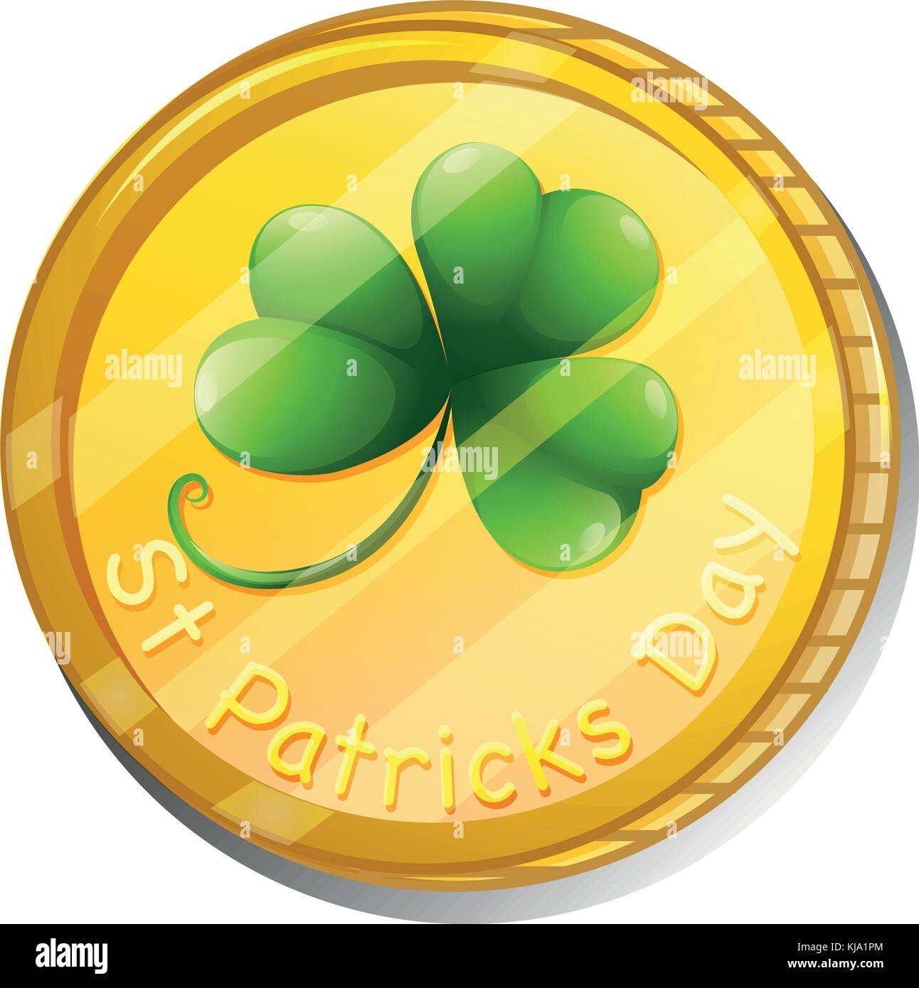 Illustration of a token for St. Patrick's Day on a white background ...