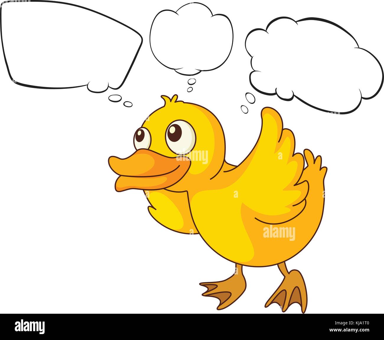 Illustration of a baby duck thinking on a white background Stock Vector ...