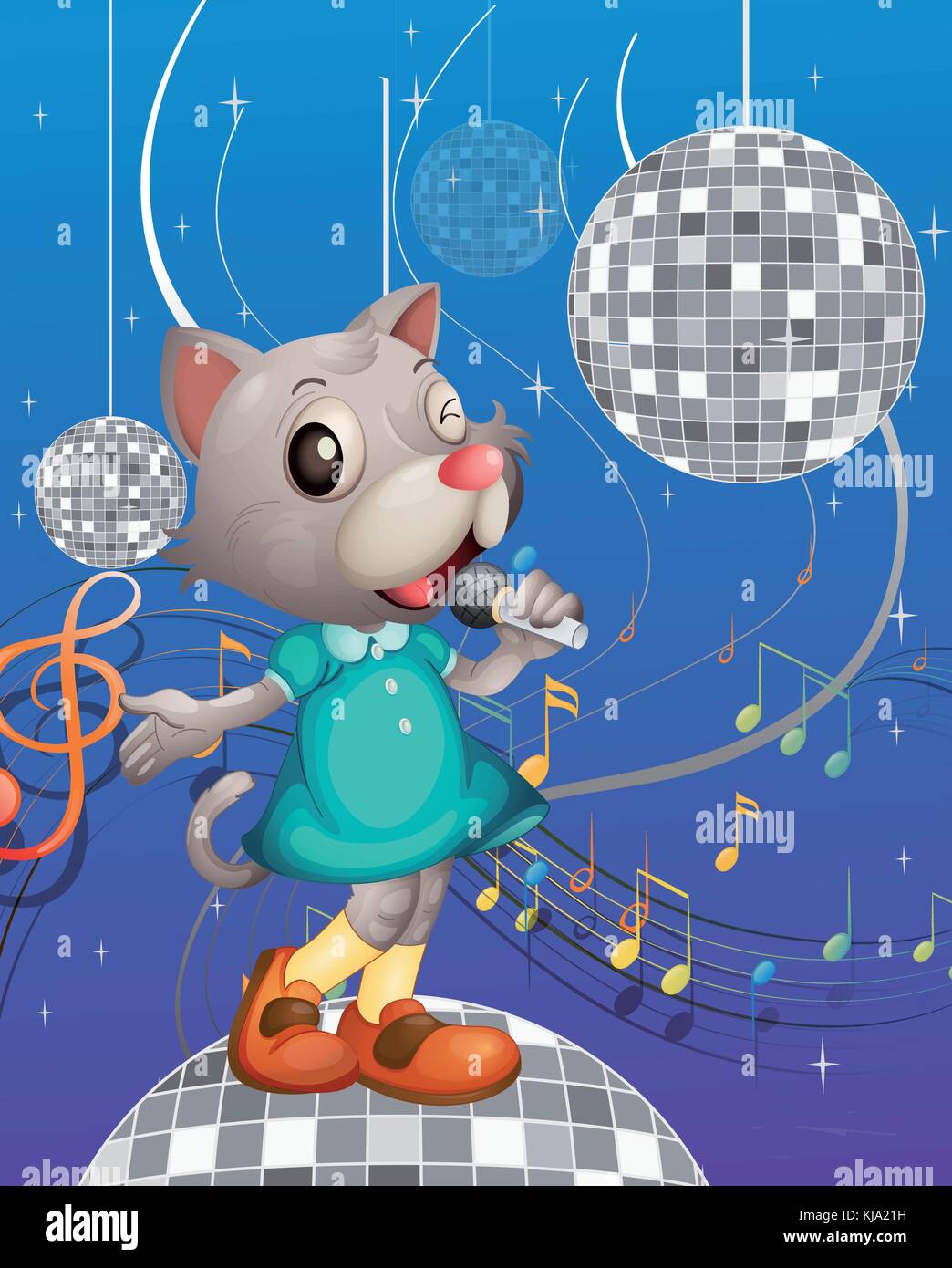 Illustration of the singing cat Stock Vector Image & Art - Alamy