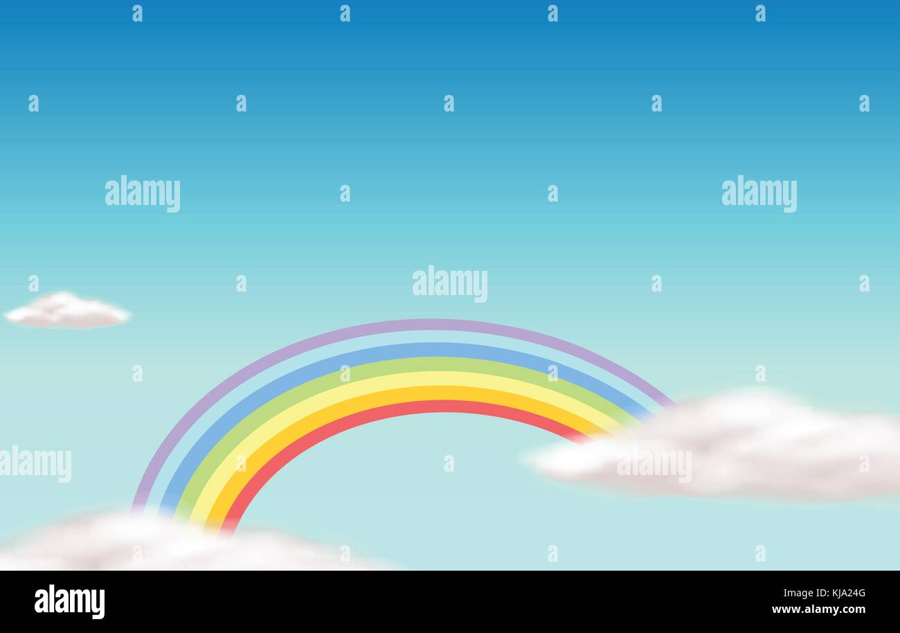 Illustration of a rainbow in the sky Stock Vector Image & Art - Alamy
