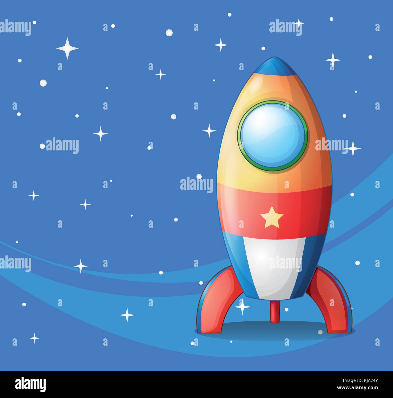 Illustration of a colorful spaceship Stock Vector Image & Art - Alamy